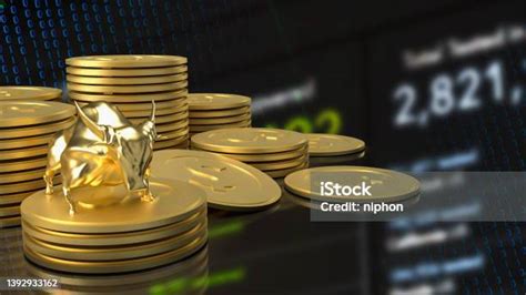 비즈니스 컨셉 3d 렌더링을 위한 골드 황소와 동전 3차원 형태에 대한 스톡 사진 및 기타 이미지 3차원 형태 개념 개념과 주제 Istock