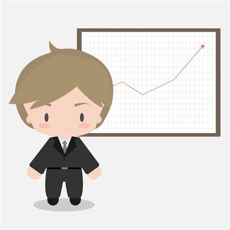 귀여운 사업가 캐릭터 디자인 일러스트 레이션 프리미엄 벡터