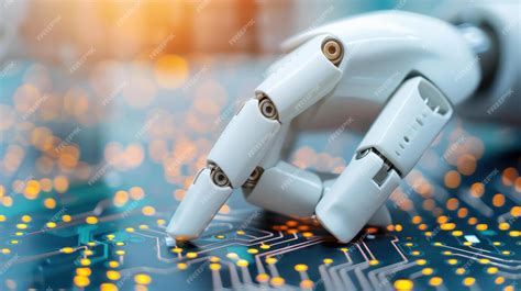 Cuttingedge Robot Arm In Semiconductor Factory For Computer Chip Manufacturing Premium Ai