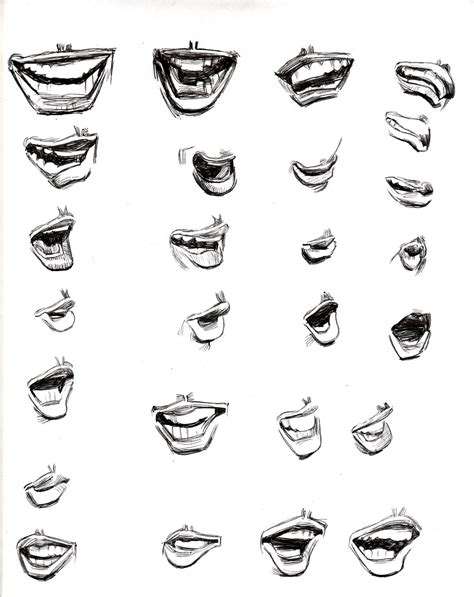 Аниме рот для срисовки карандашом 59 фото