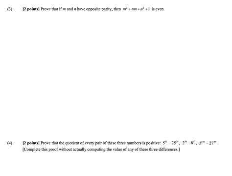 Solved Points Prove That If M And N Have Opposite Chegg Com