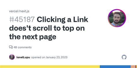 clicking a link does t scroll to top on the next page · issue 45187