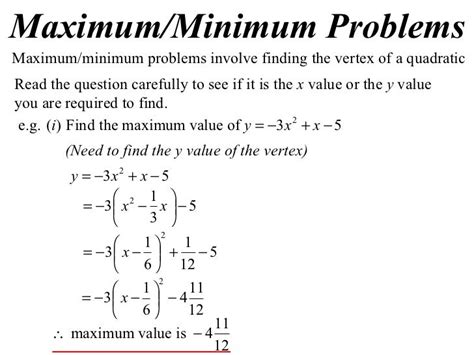 11x1 T11 04 Maximum And Minimum Problems