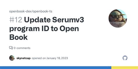 Update Serumv Program ID To Open Book Issue Openbook Dex Openbook Ts GitHub