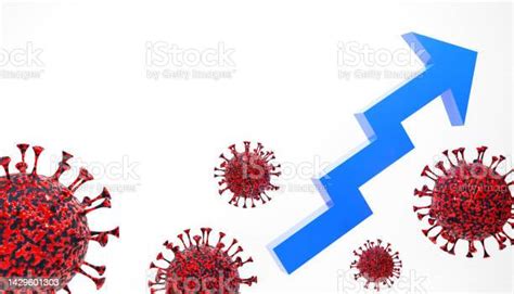 3d 위쪽 화살표로 바이러스 감염 동안 발생률의 증가를 렌더링합니다 디지털 이미지 일러스트레이션 Sars Cov 2 Xe 변종에 대한 스톡 사진 및 기타 이미지 Istock