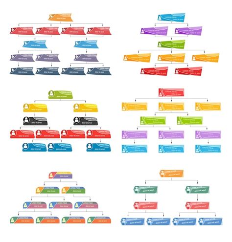 Premium Vector Set Of Six Colorful Business Structure Concept