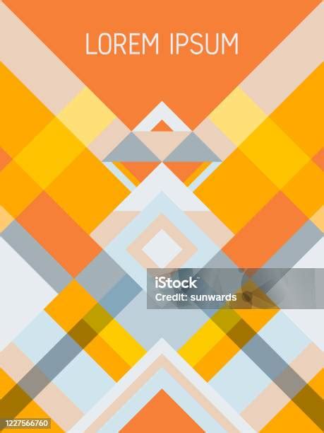 삼각형 및 줄무늬 패턴이 있는 표지 페이지 레이아웃 벡터 템플릿 기하학적 설계 마름모에 대한 스톡 벡터 아트 및 기타 이미지