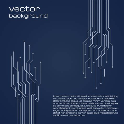 Abstract Technological Dark Blue Background With Elements Of The Microchip Circuit Board