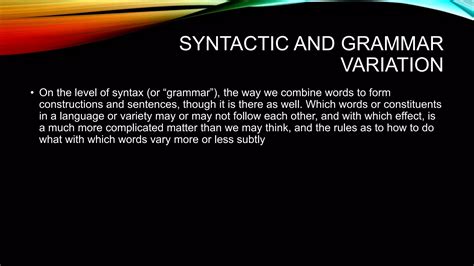 Basic Notions Language Variation And Levels Pptx