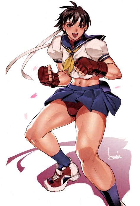 Kasugano Sakura Street Fighter Drawn By Bowalia Danbooru