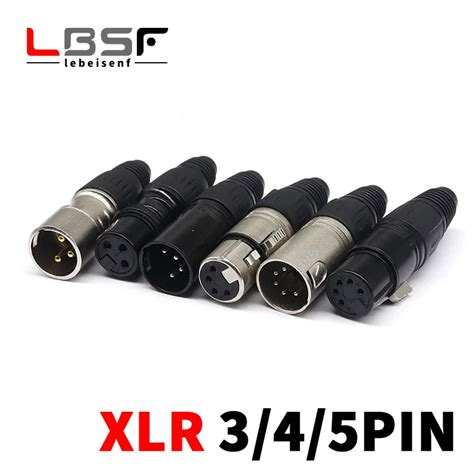 Xlr 345 핀 수암 마이크 오디오 케이블 플러그 커넥터 캐논 마이크 케이블 터미널 블랙 실버 마이크 플러그 Aliexpress