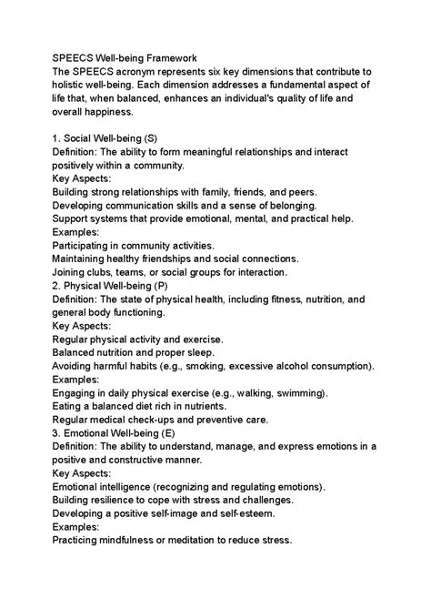 Speecs Well Being Framework Exploring 6 Dimensions Of Holistic Health