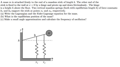 Solved Write The Lagrangian And Euler Lagrangian Equation Chegg