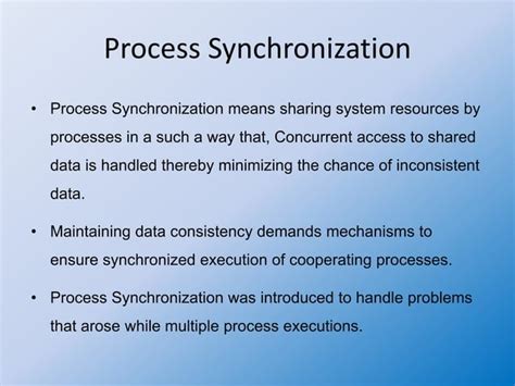 Operating System Process Synchronization Ppt