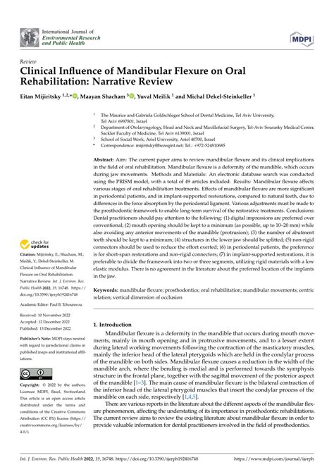 Pdf Clinical Influence Of Mandibular Flexure On Oral Rehabilitation Narrative Review