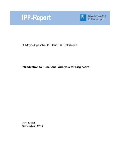 Functional Analysis For Engineers Pdf Operator Mathematics