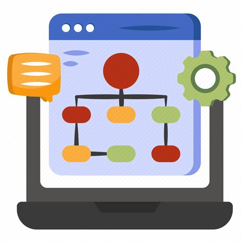 Web Hierarchy Algorithm Sitemap Flowchart Flow Diagram Icon