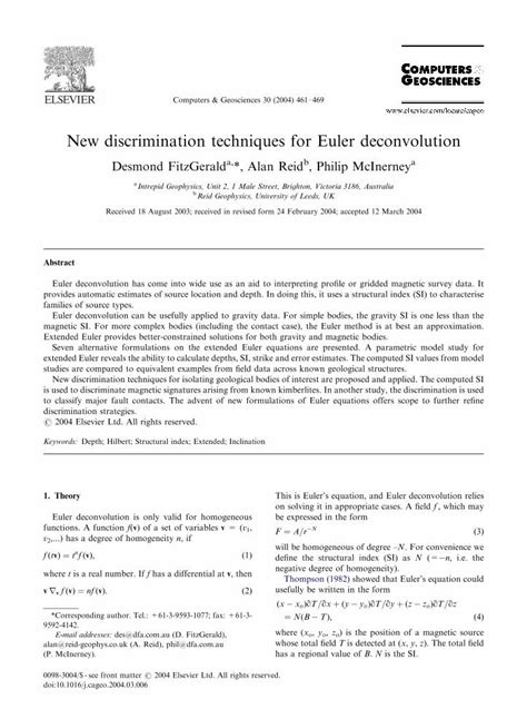pdf new discrimination techniques for euler deconvolution dokumen tips