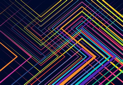 Modern Vivid Vibrant Geometric Structure Network Chaotic Jumble Of Straight Angular