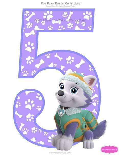 цифра 3 в стиле щенячий патруль со скай и эверест распечатать 93 Paw Patrol Birthday Paw