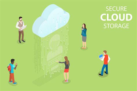 Flat Isometric Concept Of Secure Cloud Storage Big Data 43247393 Vector Art At Vecteezy