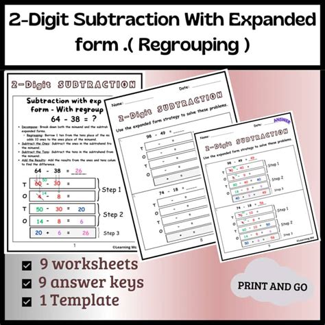 2 Digit Subtraction With Expanded Form Regrouping By Learning Md
