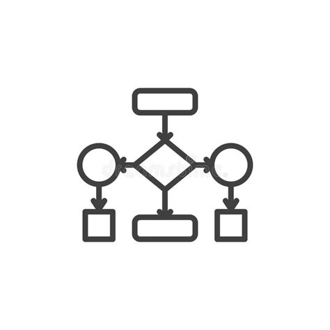 Icono De Línea De Diagrama De Flujo Ilustración Del Vector