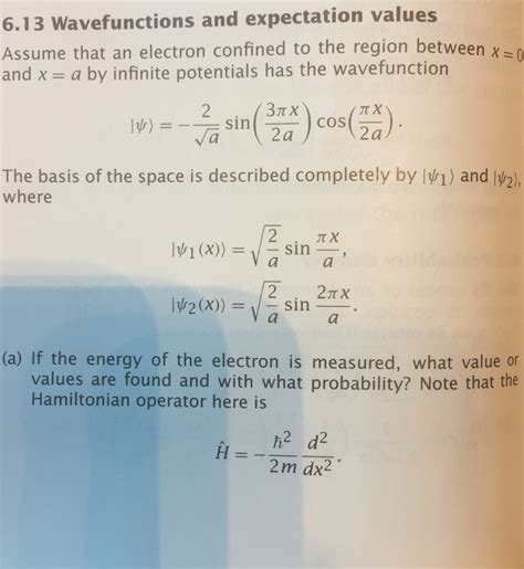 solved 6 13 wavefunctions and expectation values assume that