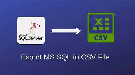 how to export ms sql server data to csv youtube