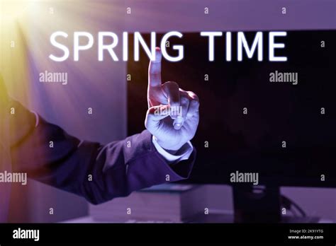 Writing Displaying Text Spring Time Conceptual Photo Temperate Season Of The Year Identified By