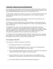 Clarification Components Of The Scope Management Plan Docx Clarification Components Of The