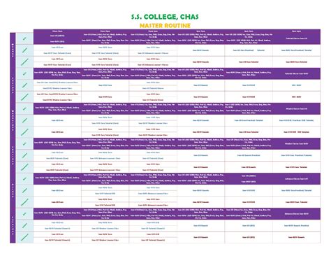 Master Routine Ss College