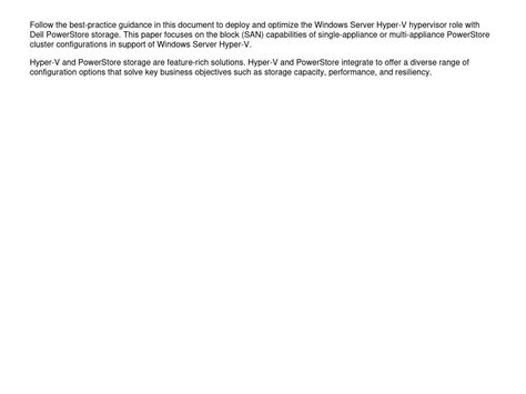 Overview Dell Powerstore Microsoft Hyper V Best Practices Dell Technologies Info Hub