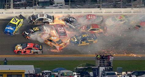 Daytona Crash Car Wreckage Stops Nascar Race Won By Denny Hamlin Talksport