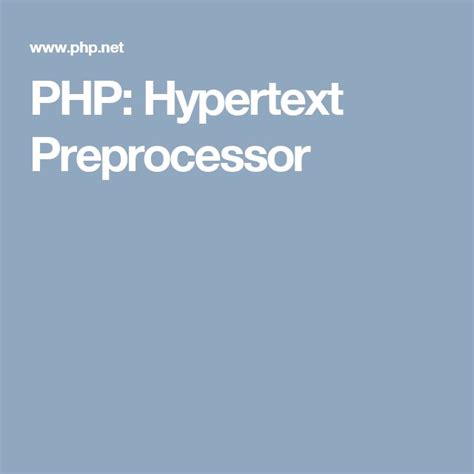 Php Hypertext Preprocessor