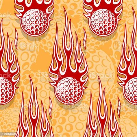 부족 불의 골프 공은 배경을 반복한다 골프 공 원활한 패턴 벡터 이미지 벽지와 포장지 디자인 경쟁에 대한 스톡 벡터 아트 및 기타 이미지 Istock