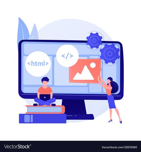 Web Development Courses Concept Metaphor Vector Image