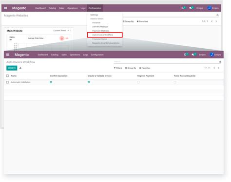 Auto Invoice Workflow Odoo Magento2 Connector By Emipro