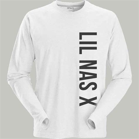 Lil Nas X Unisex Long Sleeve T Shirt Vertical Text White Wholesale