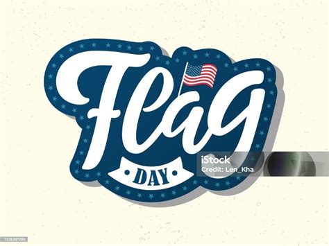 미국 국기의 날 아트 사인입니다 손으로 스케치 글자 리본 배경에 고립 된 미국 플래그와 벡터 그림 미국 국경일 타이포그래피 포스터 아이콘 엽서 배지 로고 디자인 Flag