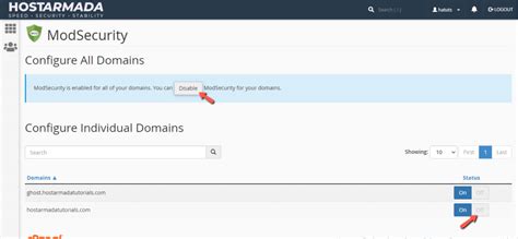 How To Enable Disable Mod Security In CPanel