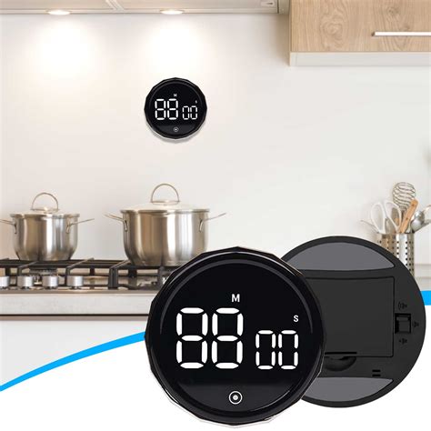 Neorosiri Magnetic Rotating Timer 3 Inch Led Screen Silent Alarm Kitchen Classroom Gym Multi