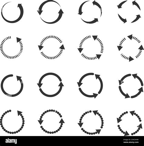 Circle Refresh Reload Rotation Loop Vector Arrows Set Circle Refresh Reload Rotation Loop