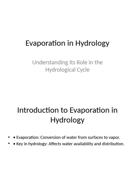 Evaporation In Hydrology Pdf Science And Mathematics Technology
