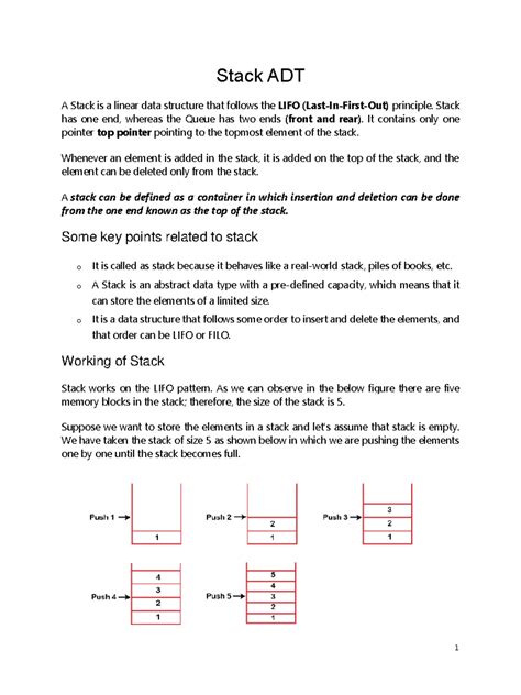 Lecture 5 Stack Adt Notes For Data Structures And Algorithmns Stack Adt A Stack Is A Linear