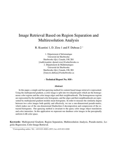 pdf image retrieval based on region separation and multiresolution