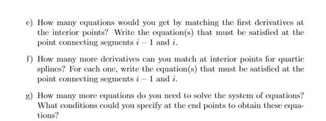 Problem 2 30 Points Quartic Spline Interpolation
