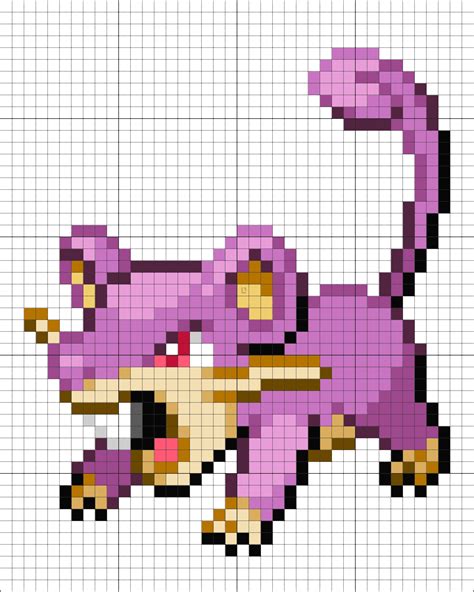Rattata Pokemon Cross Stitch Pixel Art Pokemon Pokemon Pattern