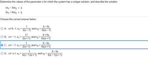 Solved Determine The Values Of The Parameters For Which The Chegg Com