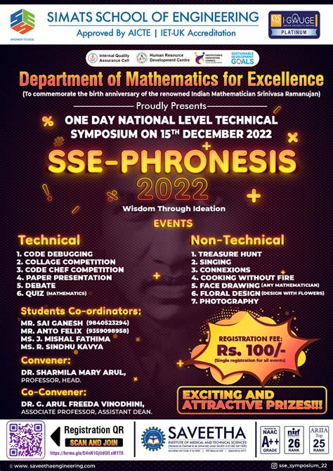 Sse Phronesis 2022 Saveetha School Of Engineering Technical Symposium Chennai